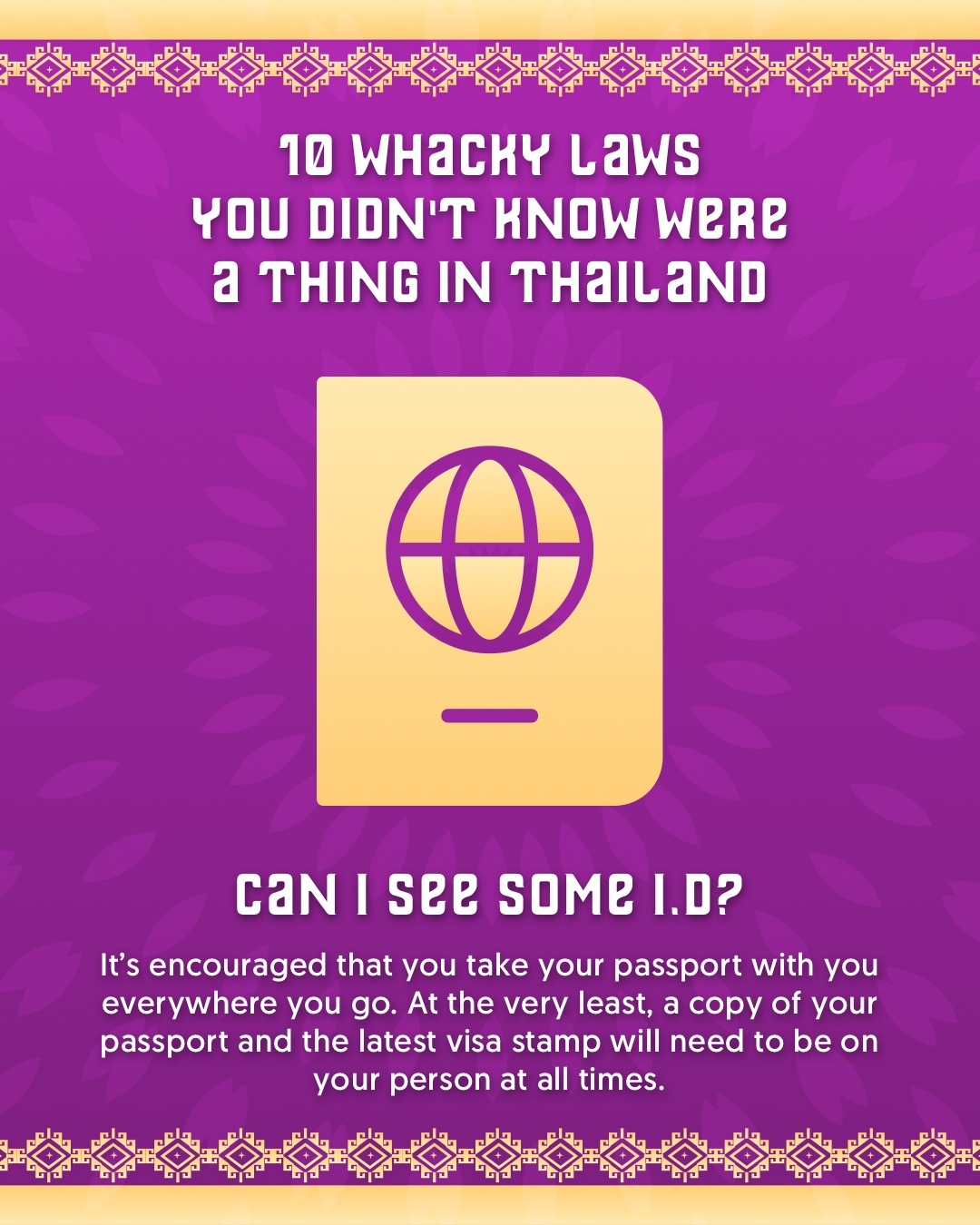 Infographic: 10 Whacky laws in Thailand you didn't know were a thing!